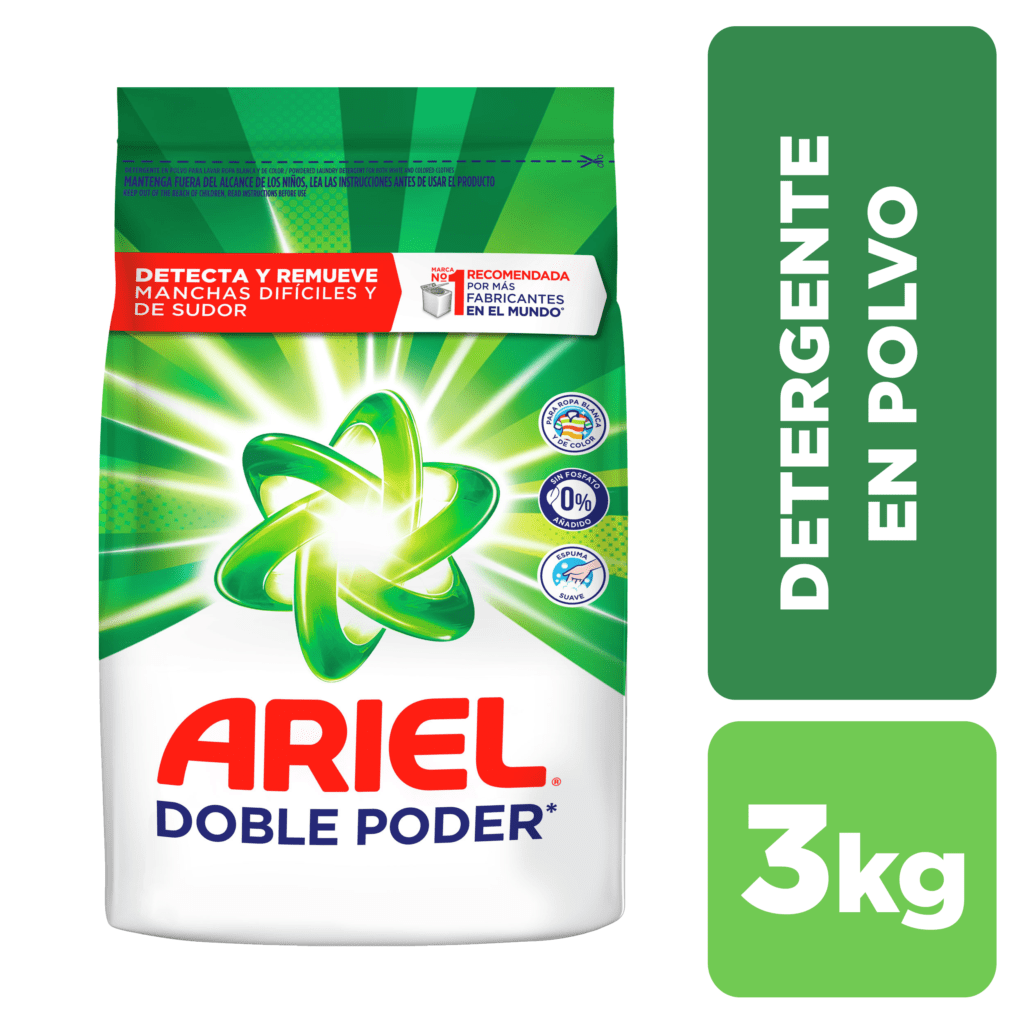 ARIEL DETERGENTE POLVO DOBLE PODER 3 KILOS (6.UNIDADES) – Anaes.cl