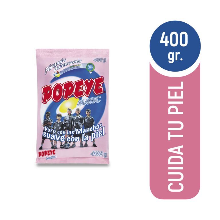 POPEYE DETERGENTE HIPOALERGENICO BEBE 400 GRS (24.UNIDADES) - Anaes.cl